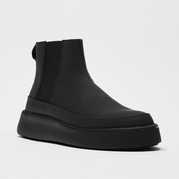 Zara | Shoes | Zara Weightless Waterproof Rubberized Thick Platform ...
